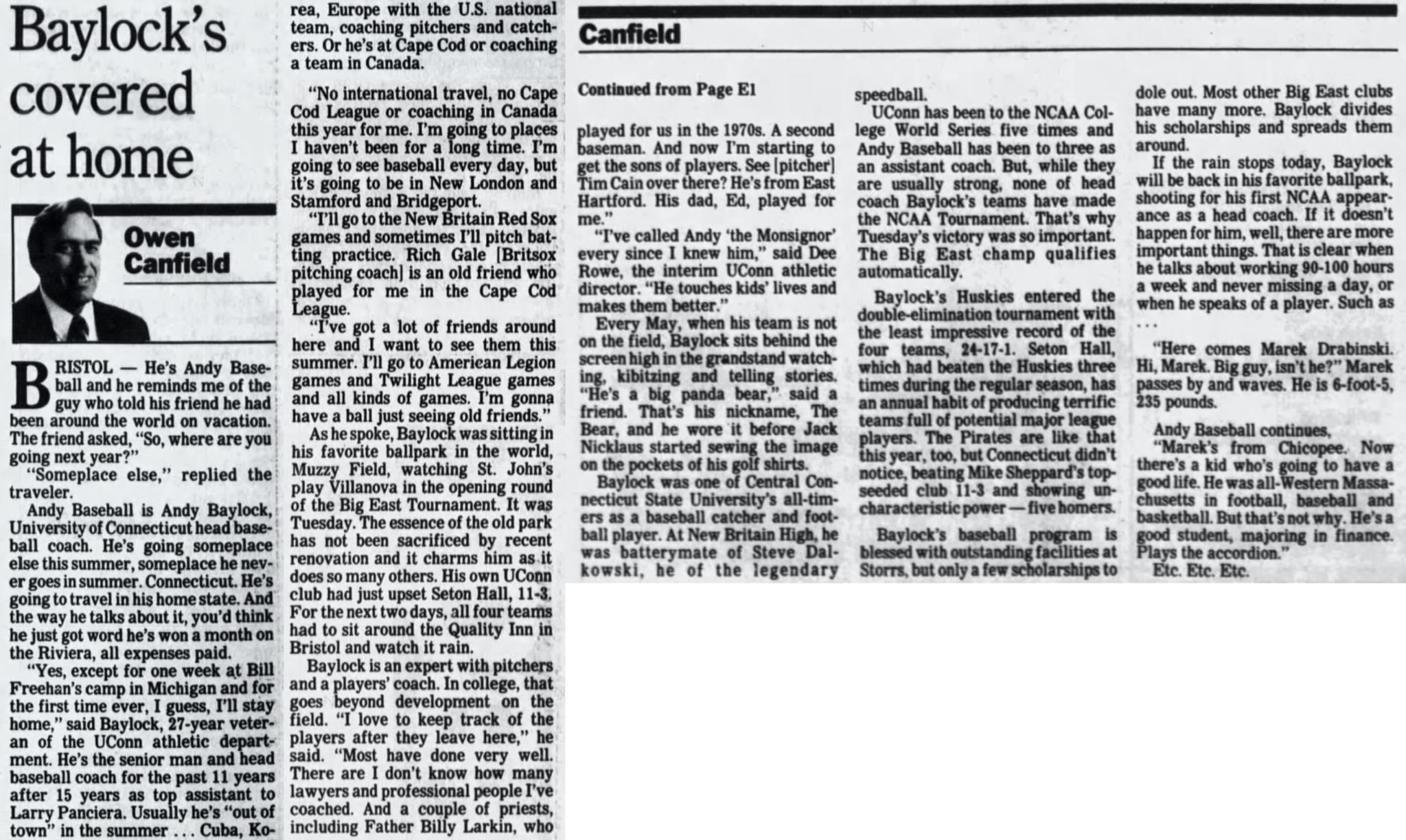 Andy Baylock, Local Coaching Legend – Greater Hartford Twilight ...